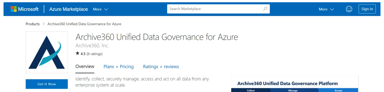 Archive360 + Microsoft: Azure Data Governance.